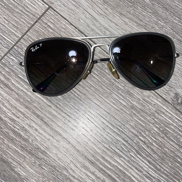 Ray-Ban | Accessories | Ray Ban Polarized Flat Metal Gray Aviators ...